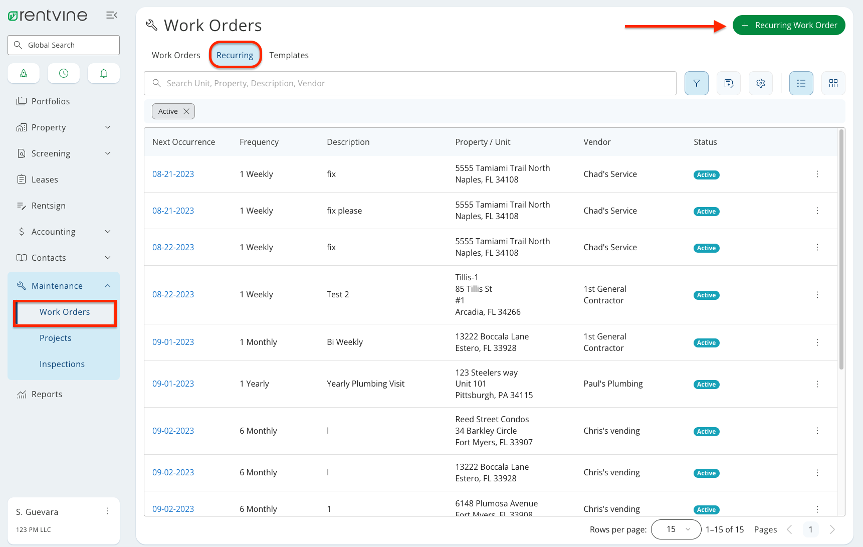 How To Create a Recurring Work Order